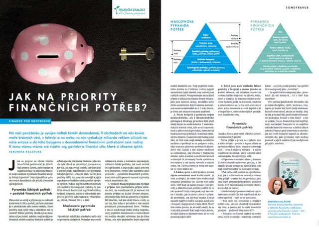 JAK NA PRIORITY FINANČNÍCH POTŘEB?